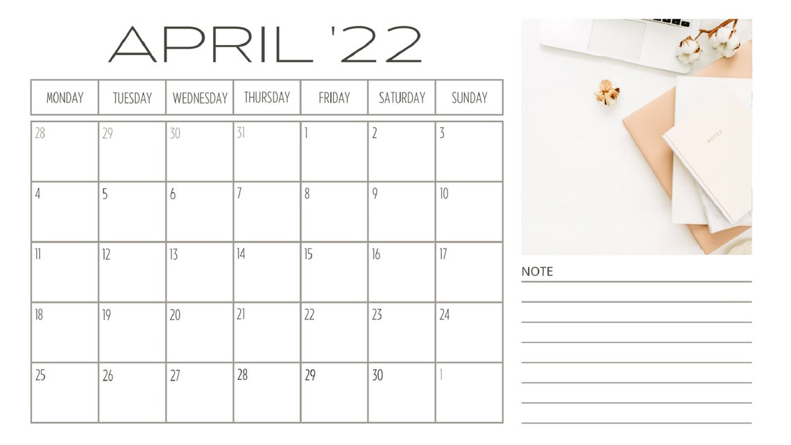 Printable Minimalist April May Calendar BONUS to Do List | Etsy