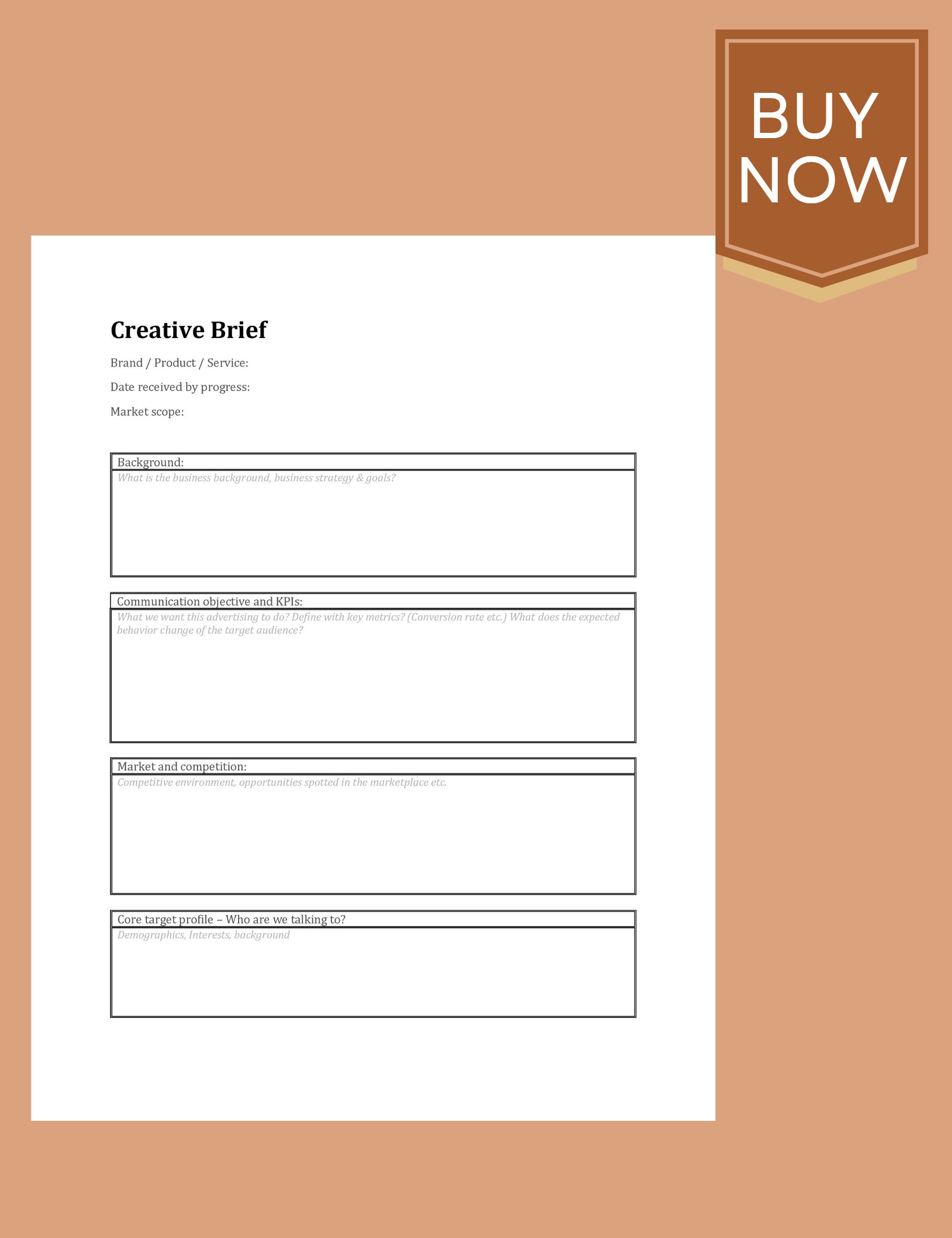 Creative Brief Template: Project Design, Business Proposal (microsoft ...