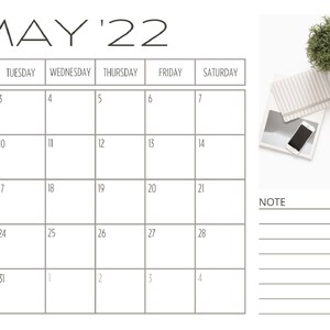 Printable Minimalist April May Calendar BONUS to Do List | Etsy