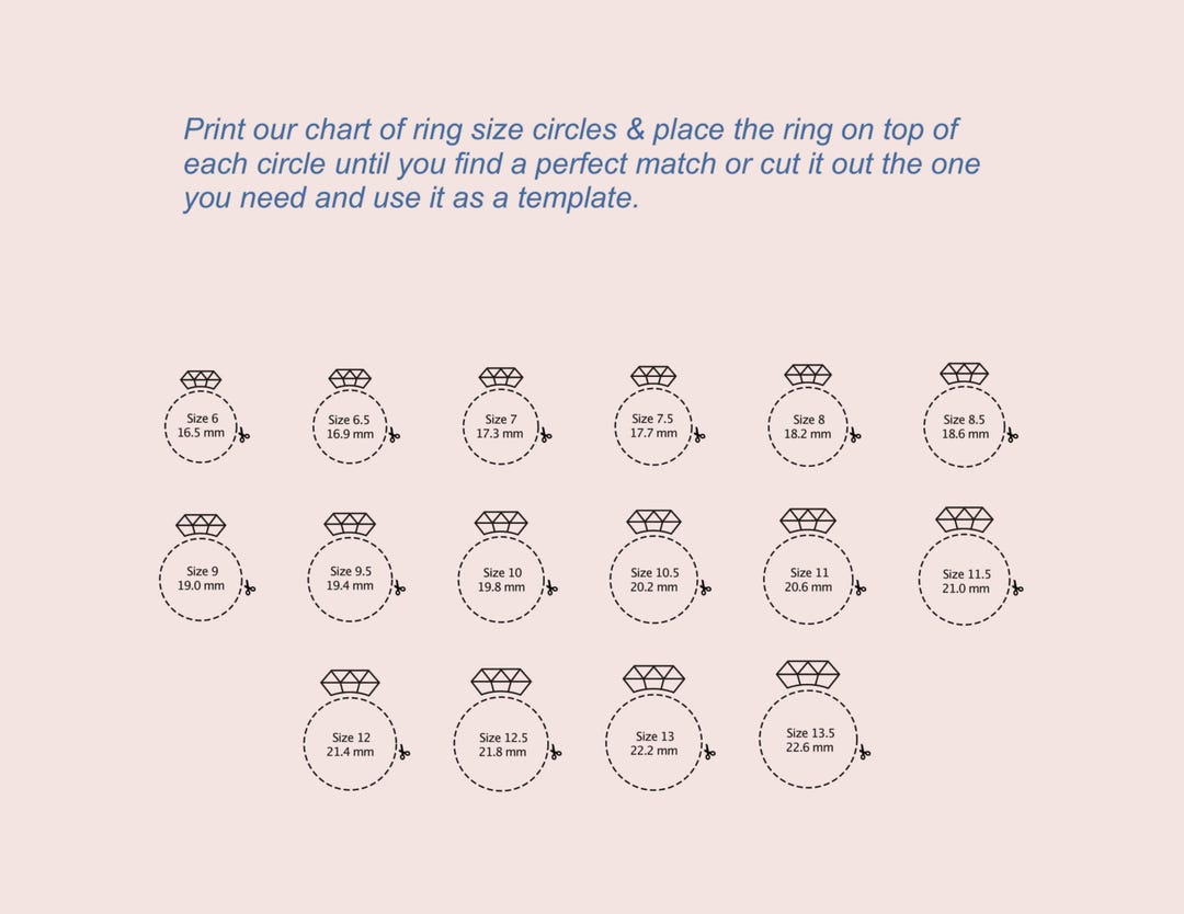 Printable Ring Size Chart: International Ring Sizer (instant Download ...