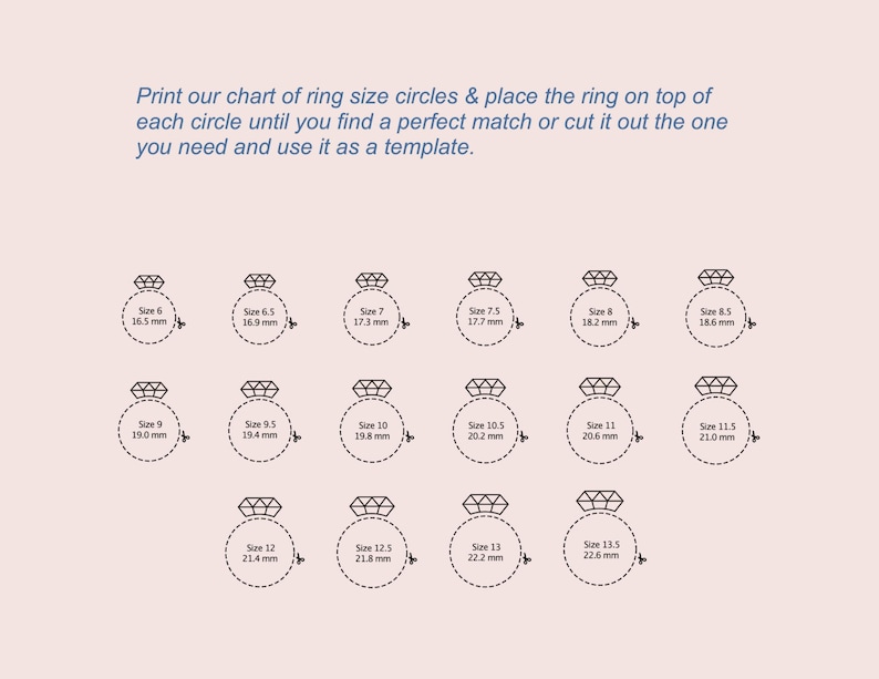 Printable Ring Size Chart: International Ring Sizer (instant Download ...