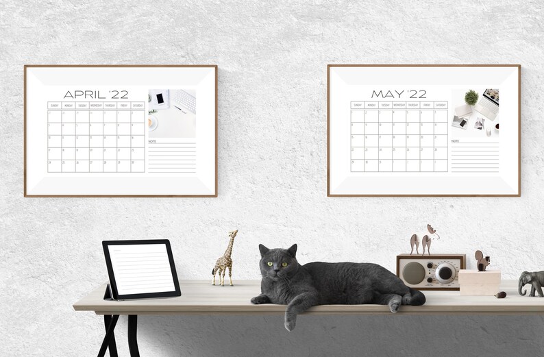 Printable Minimalist April May Calendar BONUS to Do List | Etsy