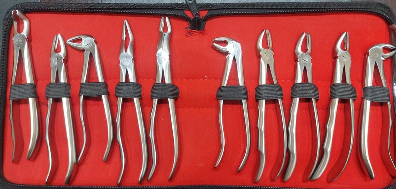 Dental Extracting Forceps Finger Pattern Handle Set of 10 - Etsy