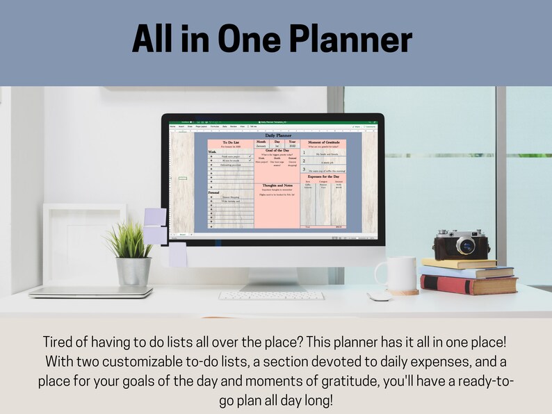 Daily Planner | All in One Template | Digital| Daily Expenses | to Do ...