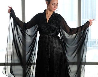 Sheer Silk Lingerie Robe - Etsy