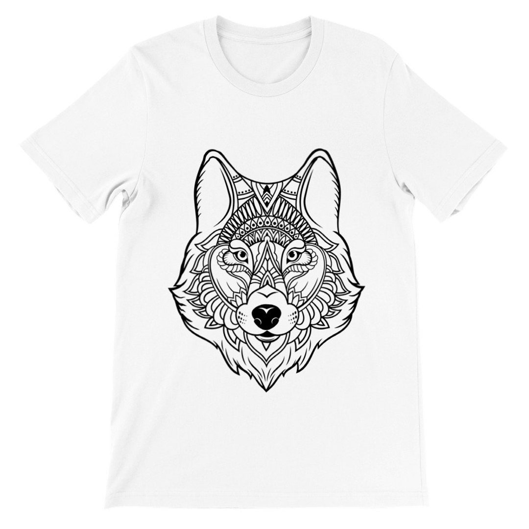 Wolf Zentangle Mandala Multi Color Premium Unisex Crewneck - Etsy