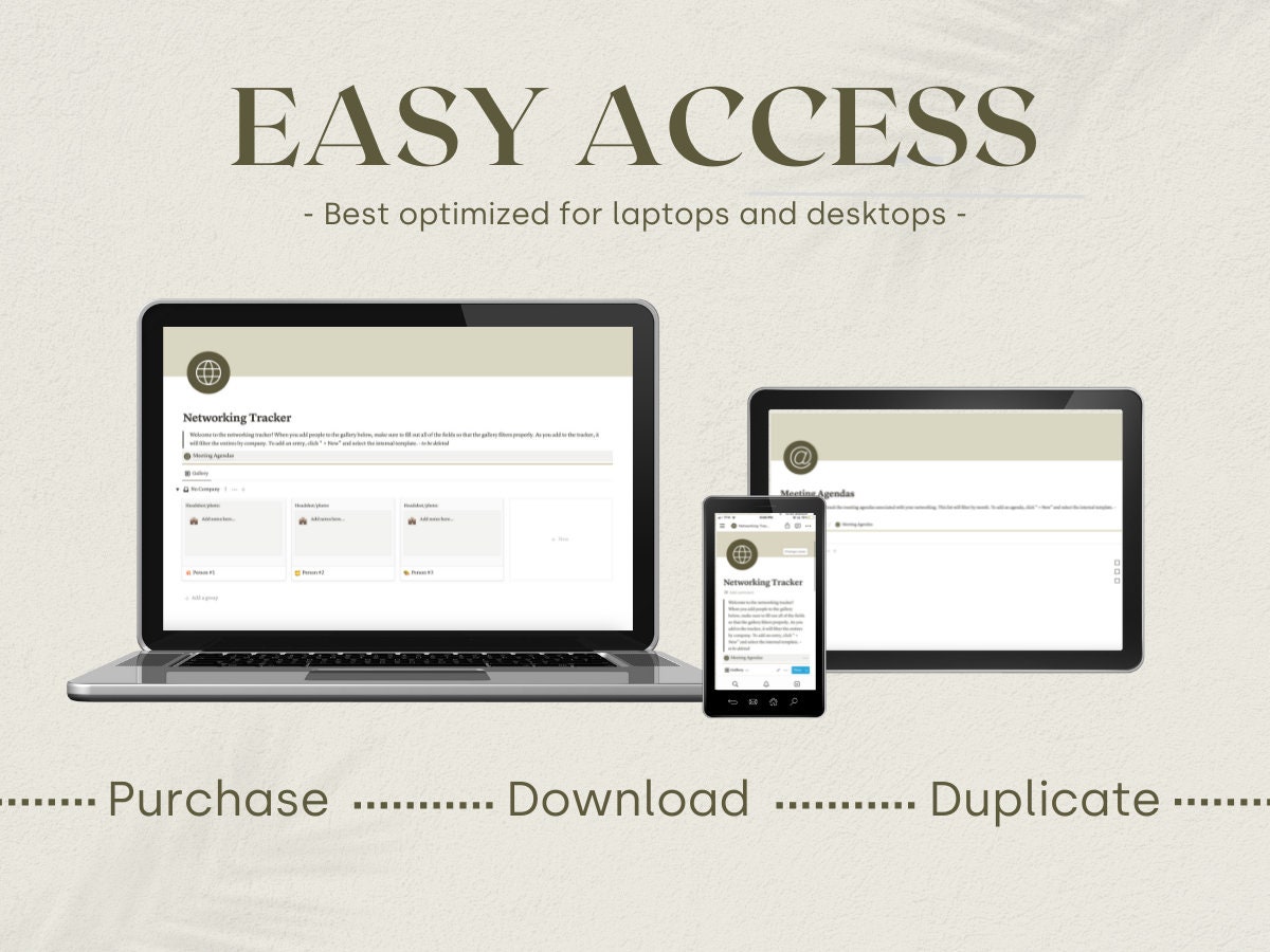 Notion Networking Tracker // Notion Template // Networking Planner // Notion Template Business ...