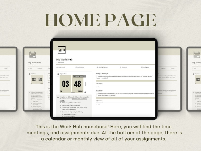 Notion Work Hub // Notion Template // Notion Work Planner - Etsy