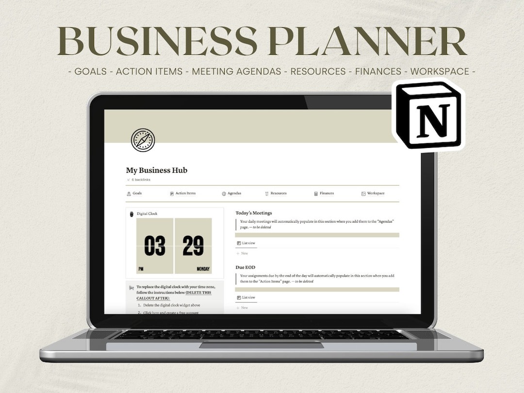 Notion Business Hub // Notion Template // Notion Template Business // Business Notion Template ...