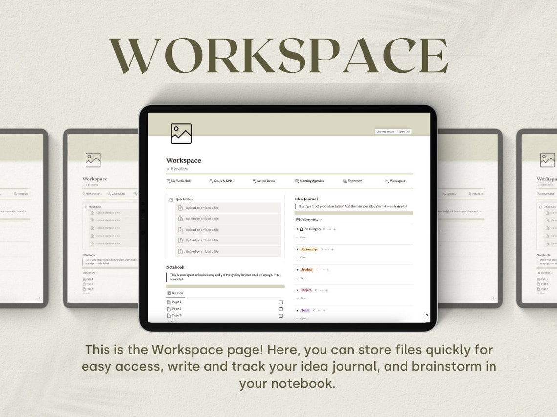 Notion Work Hub // Notion Template // Notion Work Planner - Etsy