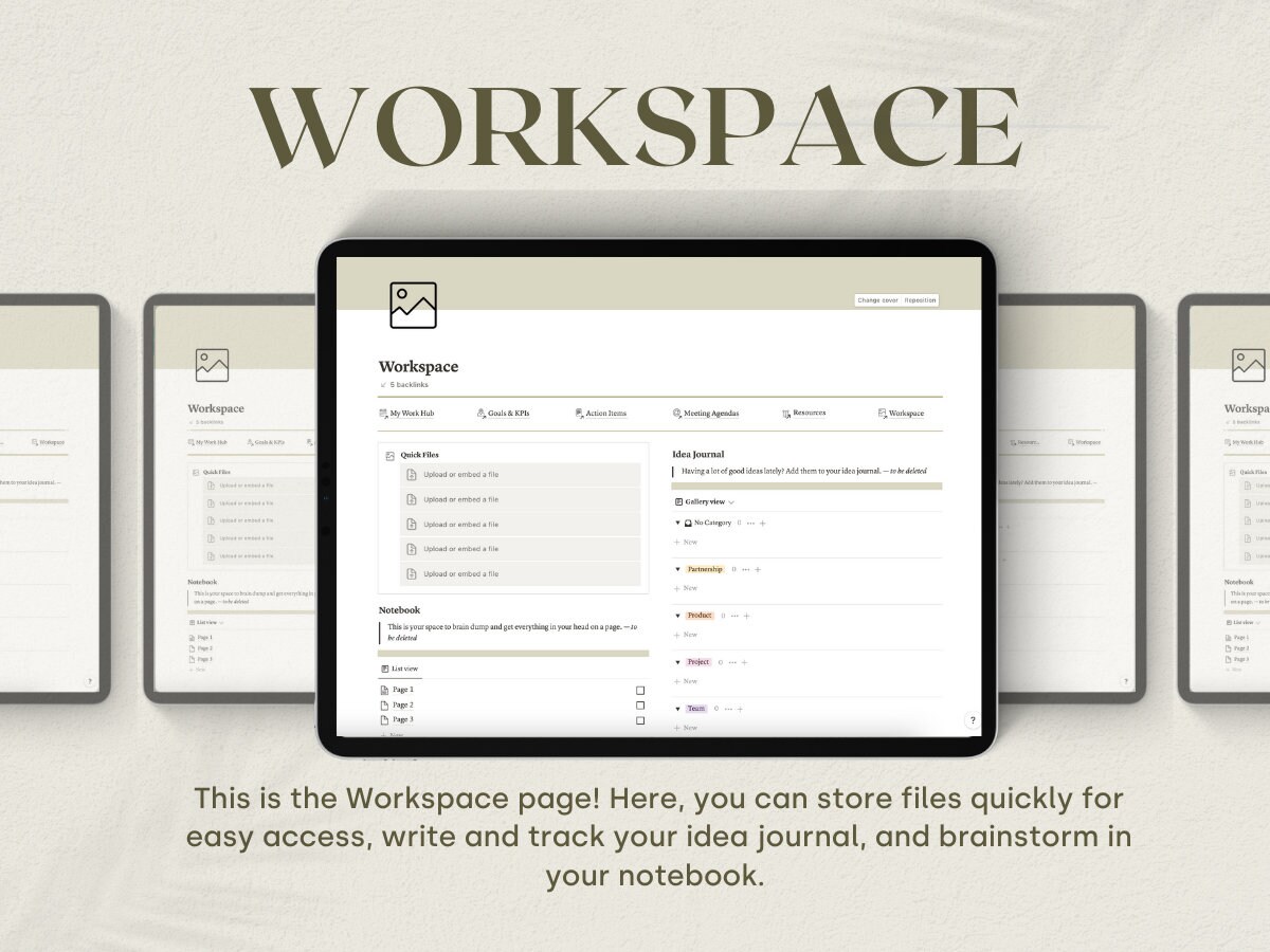 Notion Work Hub // Notion Template // Notion Work Planner - Etsy