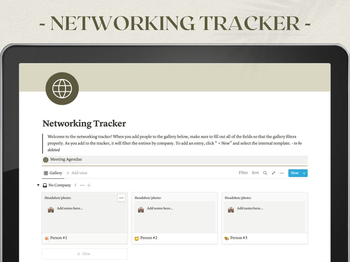 Notion Networking Tracker // Notion Template // Networking Planner // Notion Template Business ...