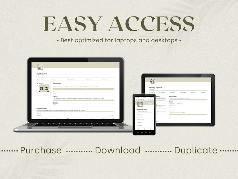 Notion Work Hub // Notion Template // Notion Work Planner - Etsy