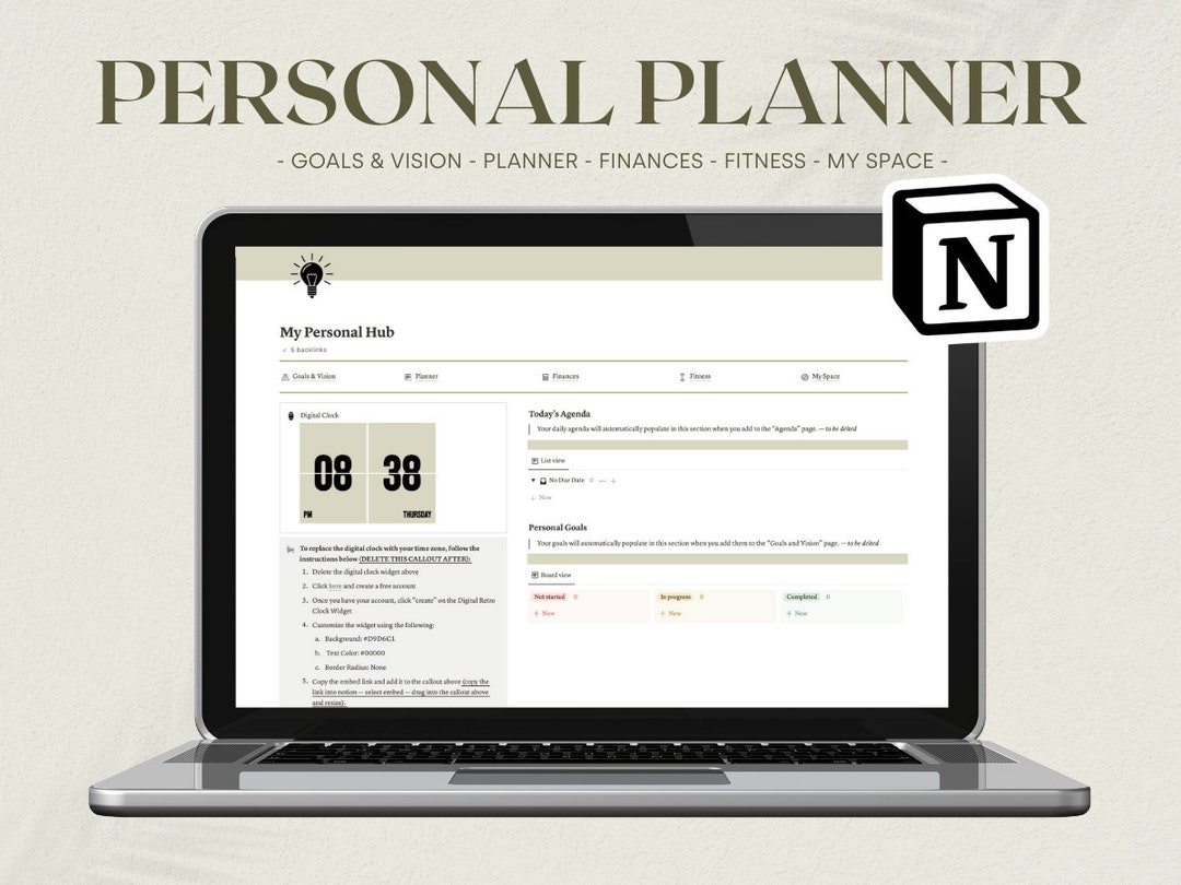 Personal Hub Notion Template // Notion Template // Personal Planner - Etsy