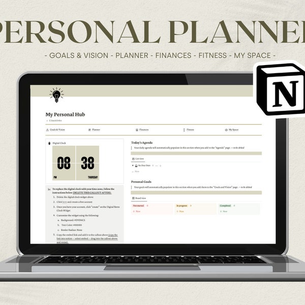 Notion Personal Hub - Etsy