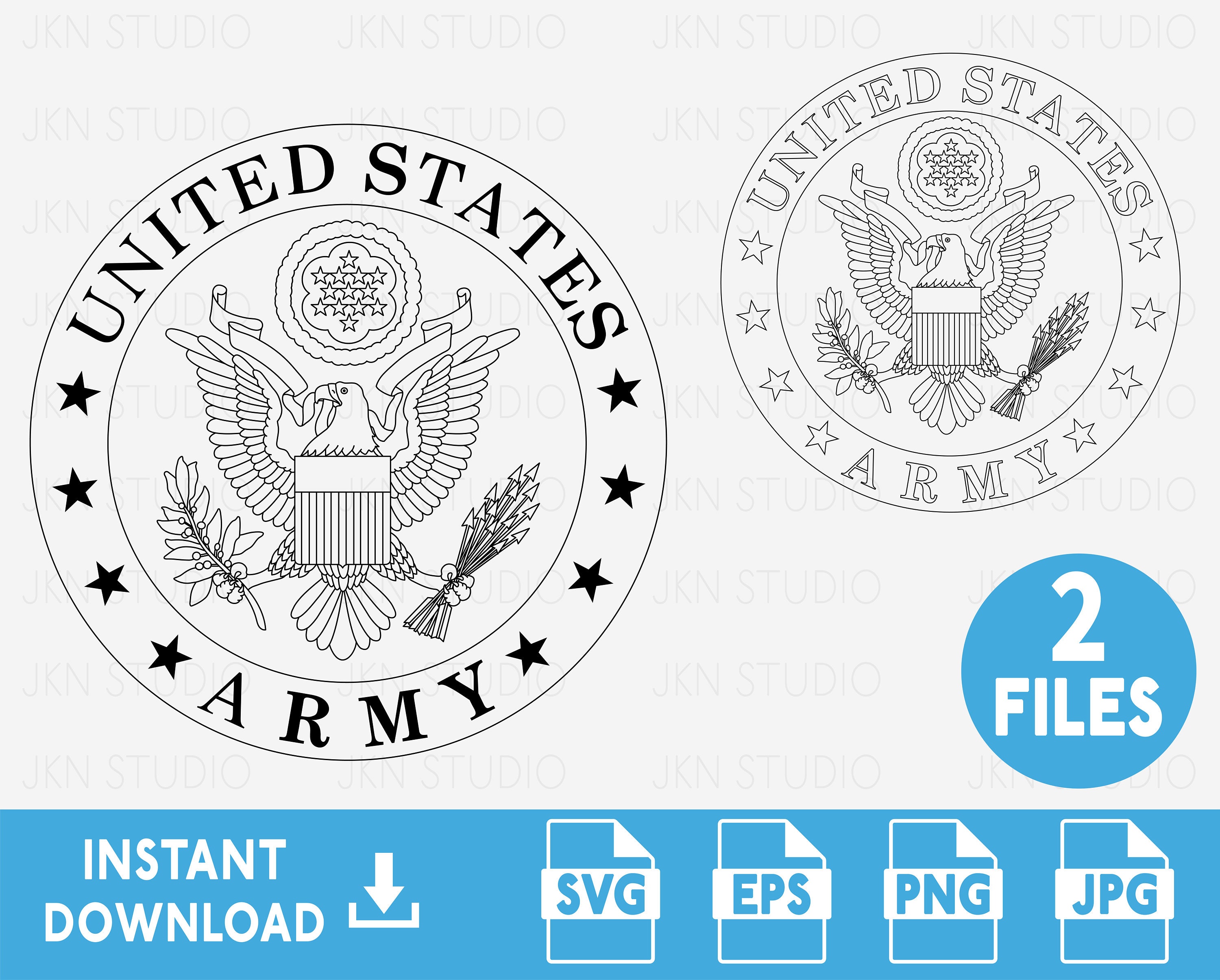 US Army Army Seal Logo Svg Jpg Png Eps Clipart Vector - Etsy