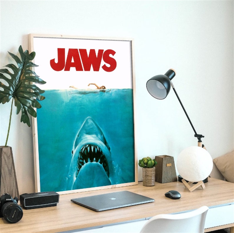 JAWS, 1975 American Classic Horror Poster,hq File Ready to Download ...