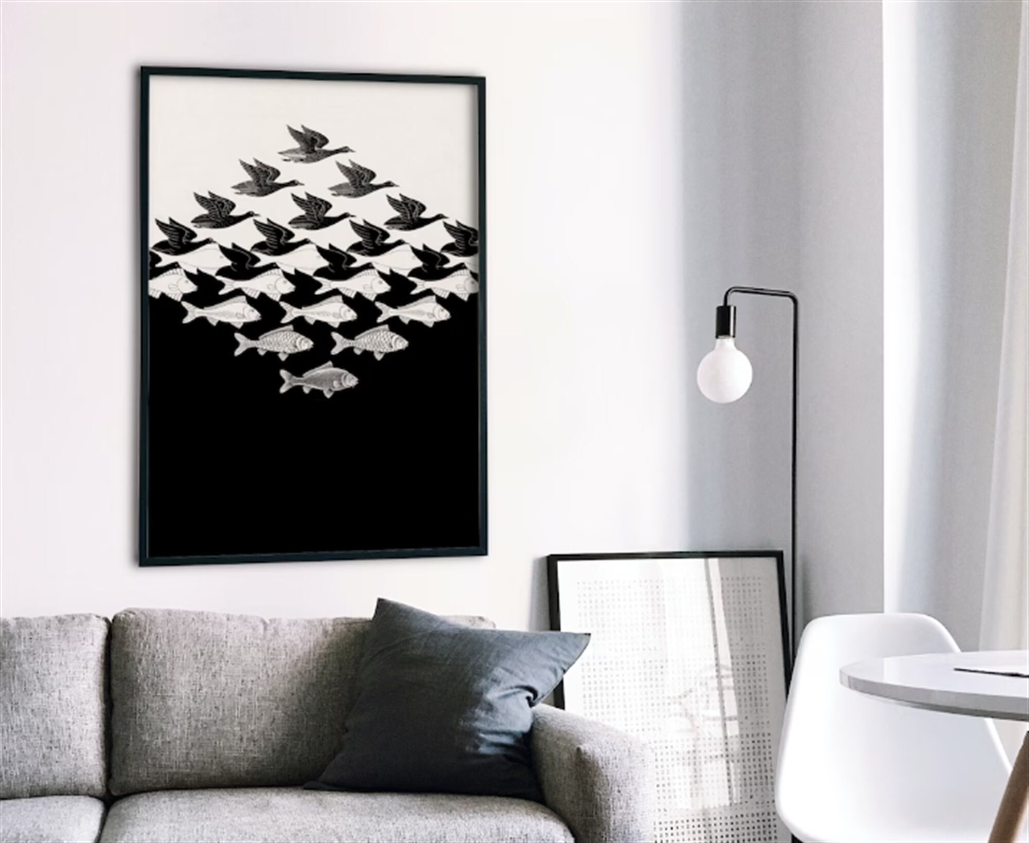 M.C. Escher Sky and Water Print, Optical Illusion Art (digital Download ...