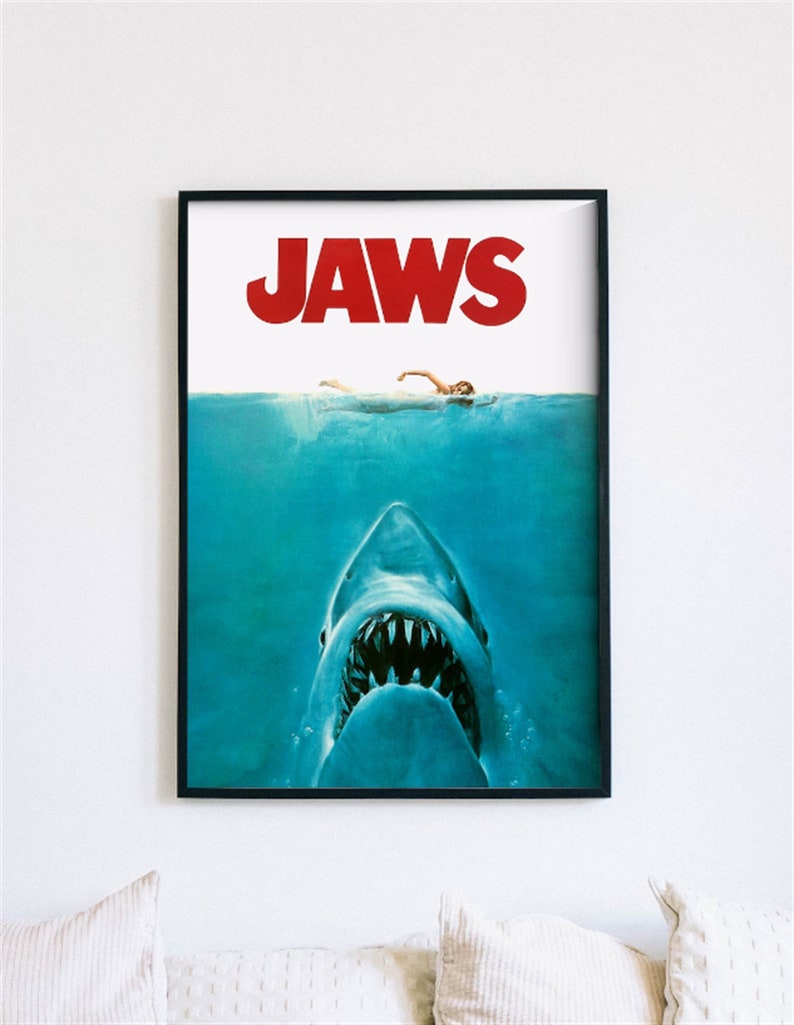 JAWS, 1975 American Classic Horror Poster,hq File Ready to Download ...