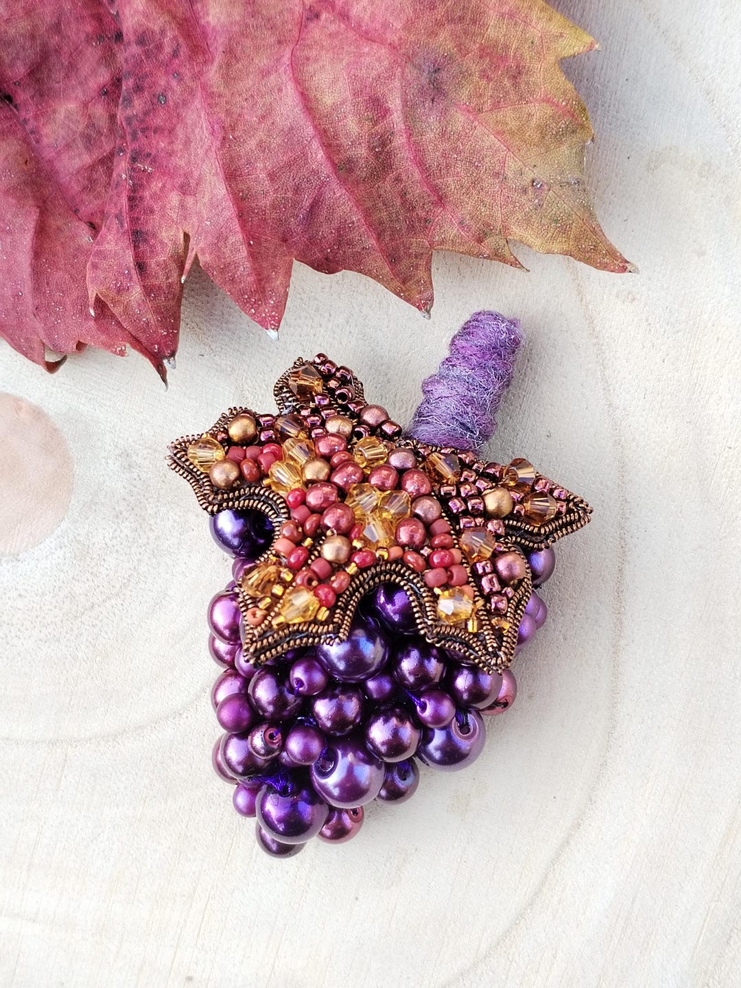Bunch of Grapes Brooch - Etsy