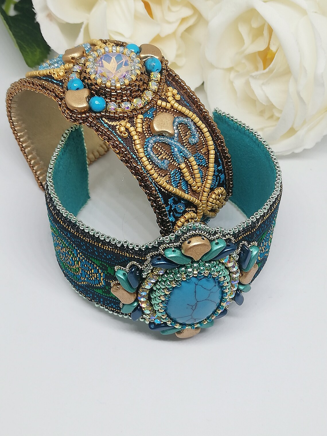 DIY-KIT Beadembroidery KIT, Embroidery Supply, Brocade Beaded Cuff ...