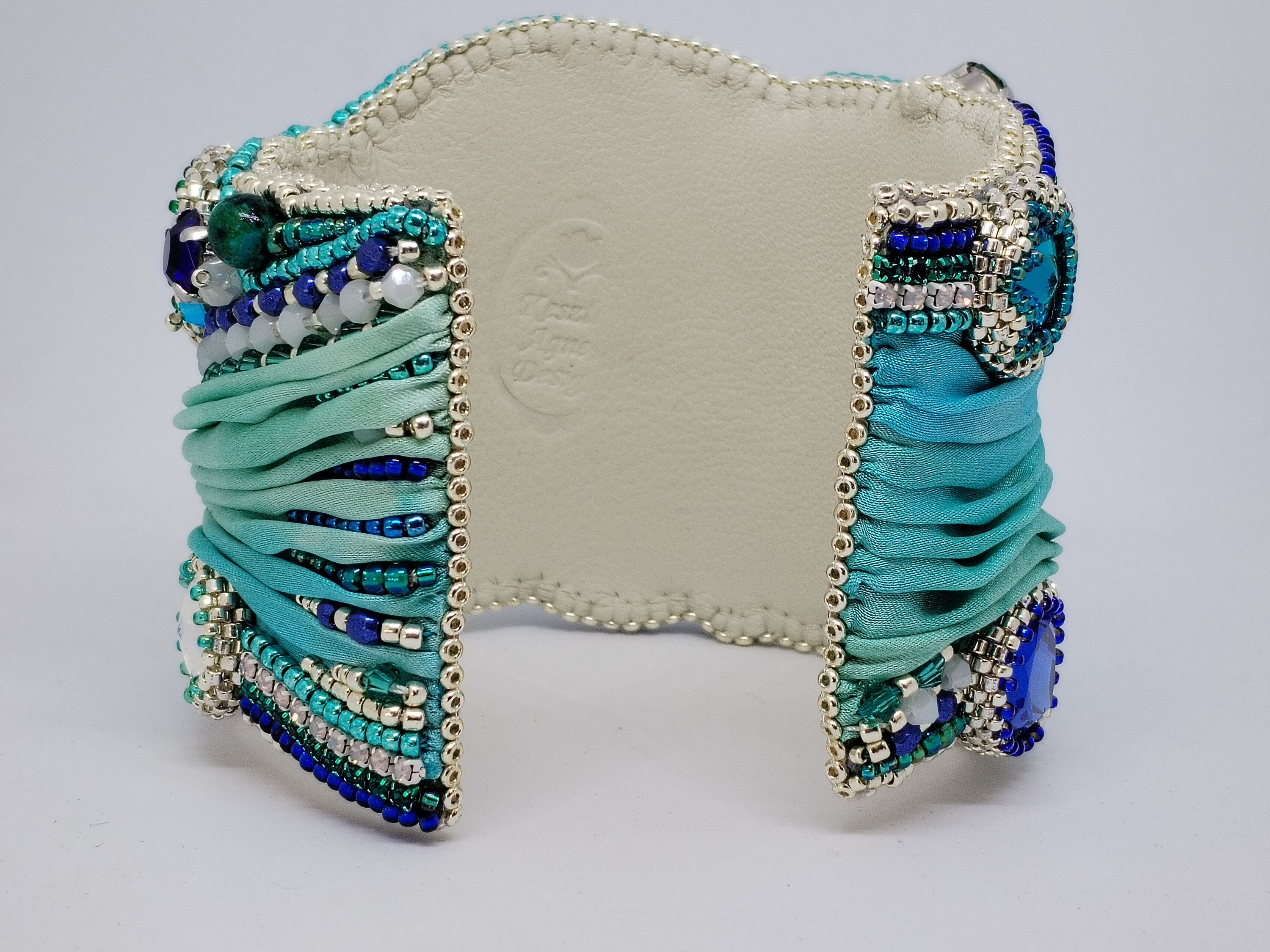 DIY-KIT Blue Lagoon Shibori Cuff KIT, Beadembroidery Supply and ...