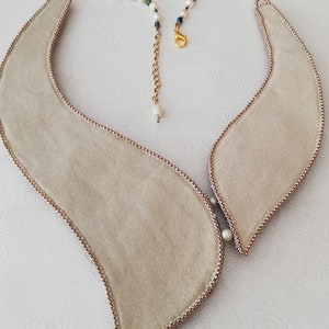 The Waves of the Sea Shibory Neckpiece, OOAK Statement Necklace ...
