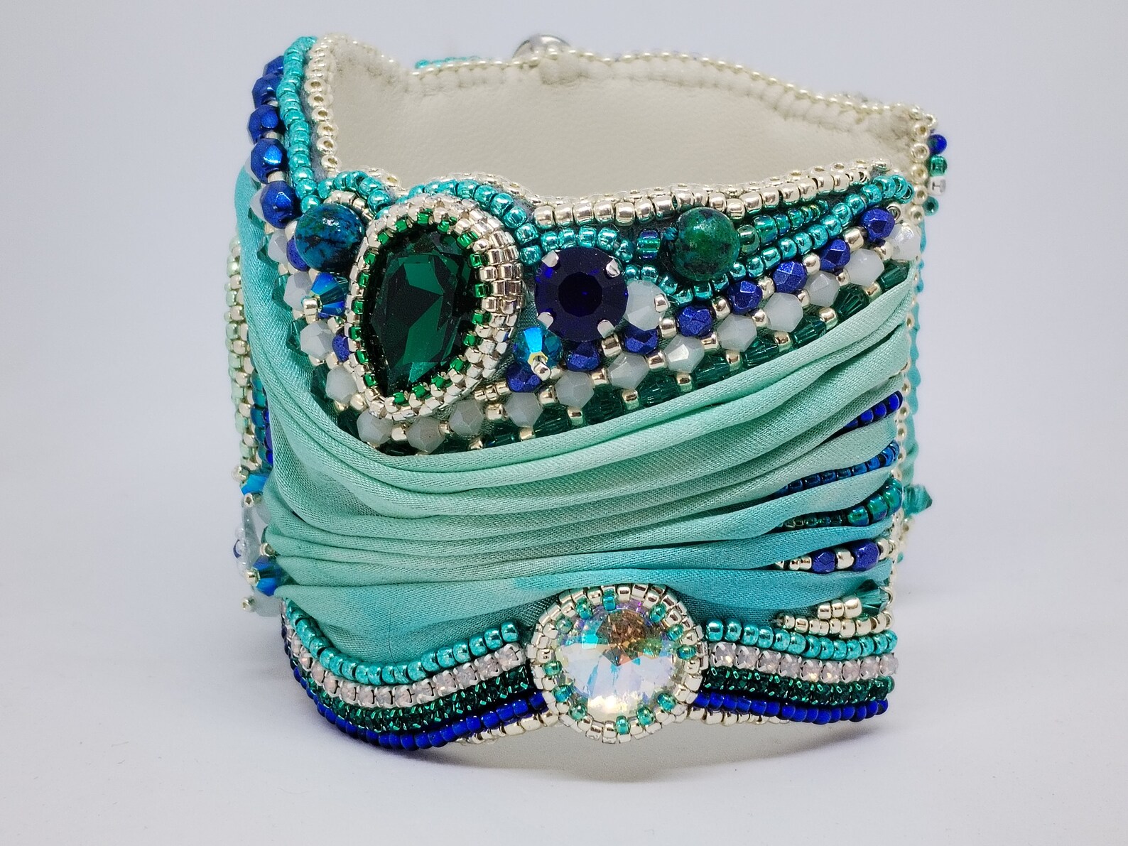 DIY-KIT Blue Lagoon Shibori Cuff KIT, Beadembroidery Supply and ...