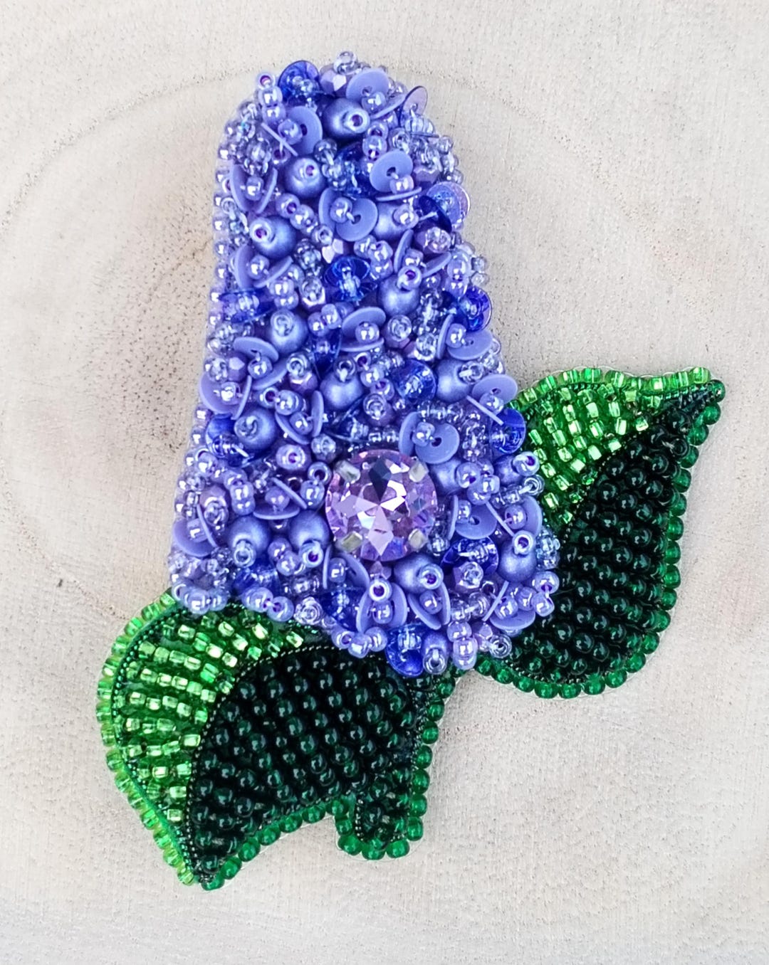DIY-KIT, Lilac Brooch Beadembroidery Kit and Tutorial, Beading Pattern ...