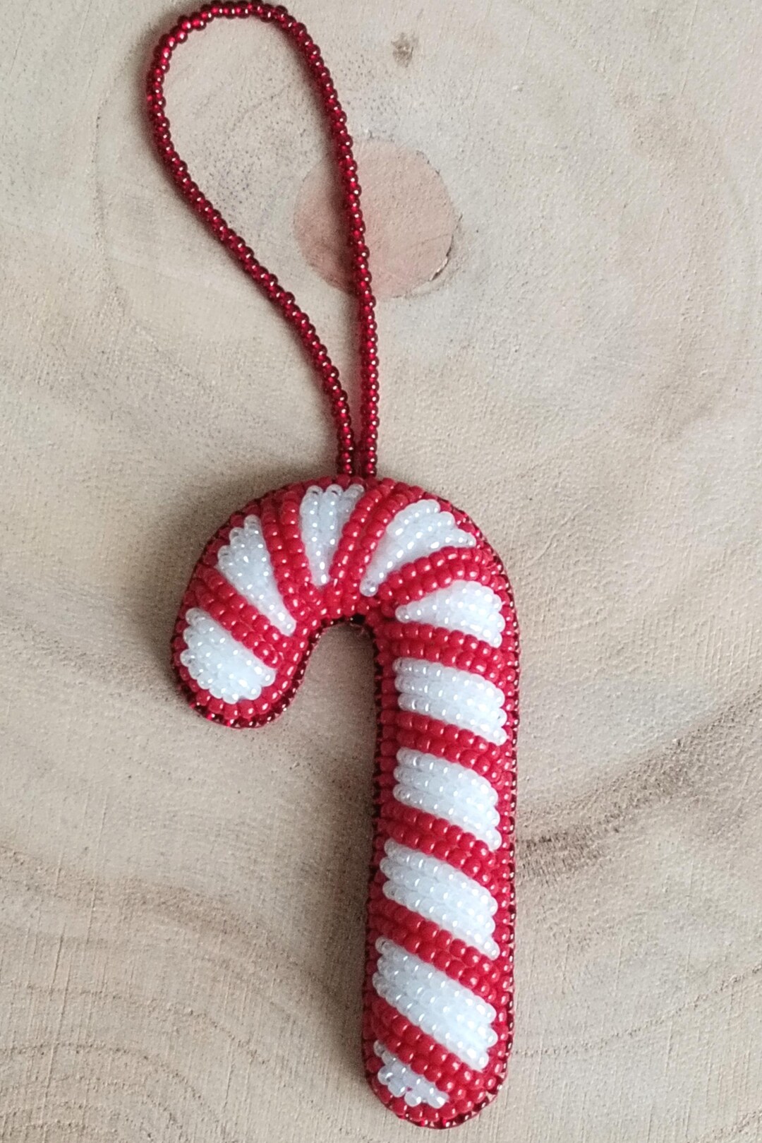 Christmas Lolly Pop Christmas Tree Ornament, Bead Embroidery - Etsy