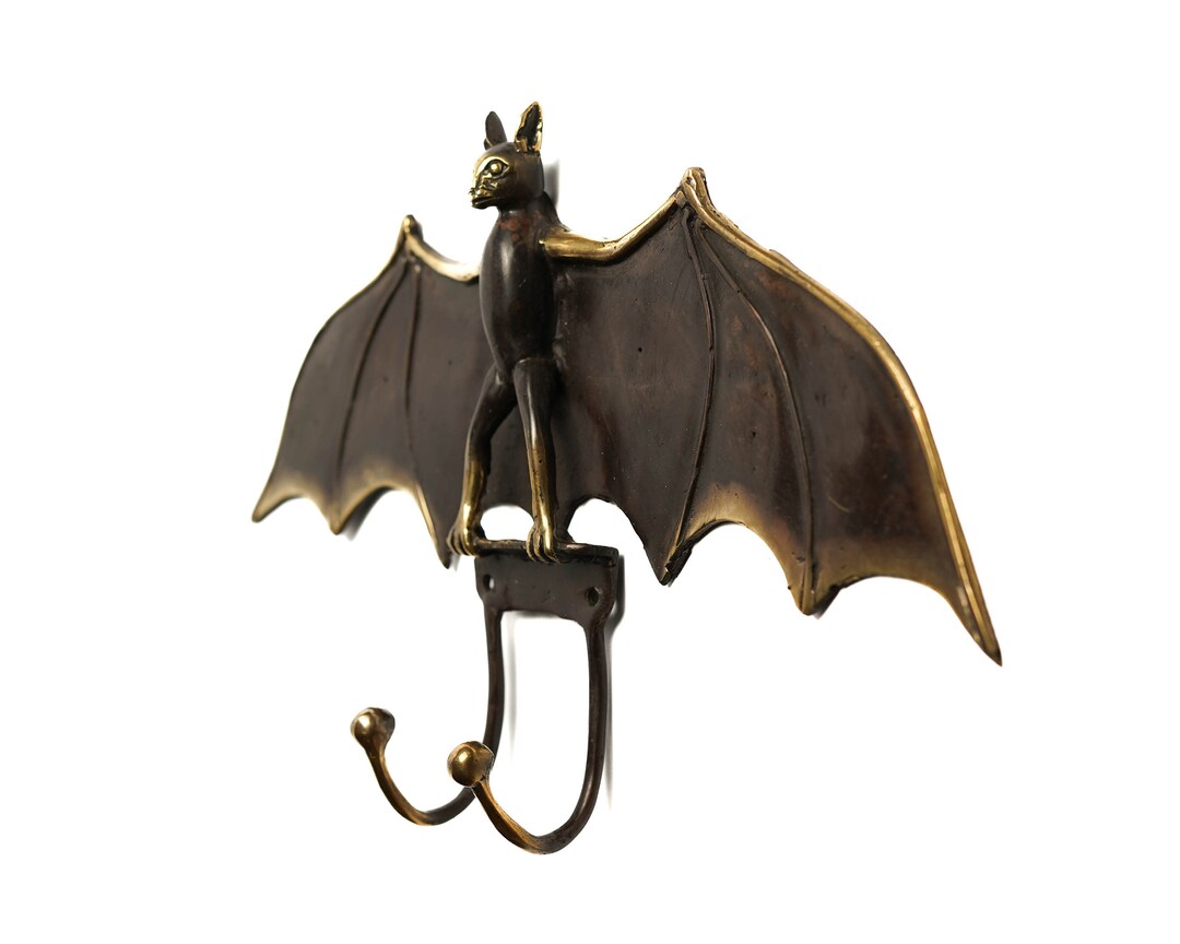 Bronze Bat Hook 7 Inch / 17 Cm, Brass Bat, Bat Hook, Wall Decor, Cloth ...