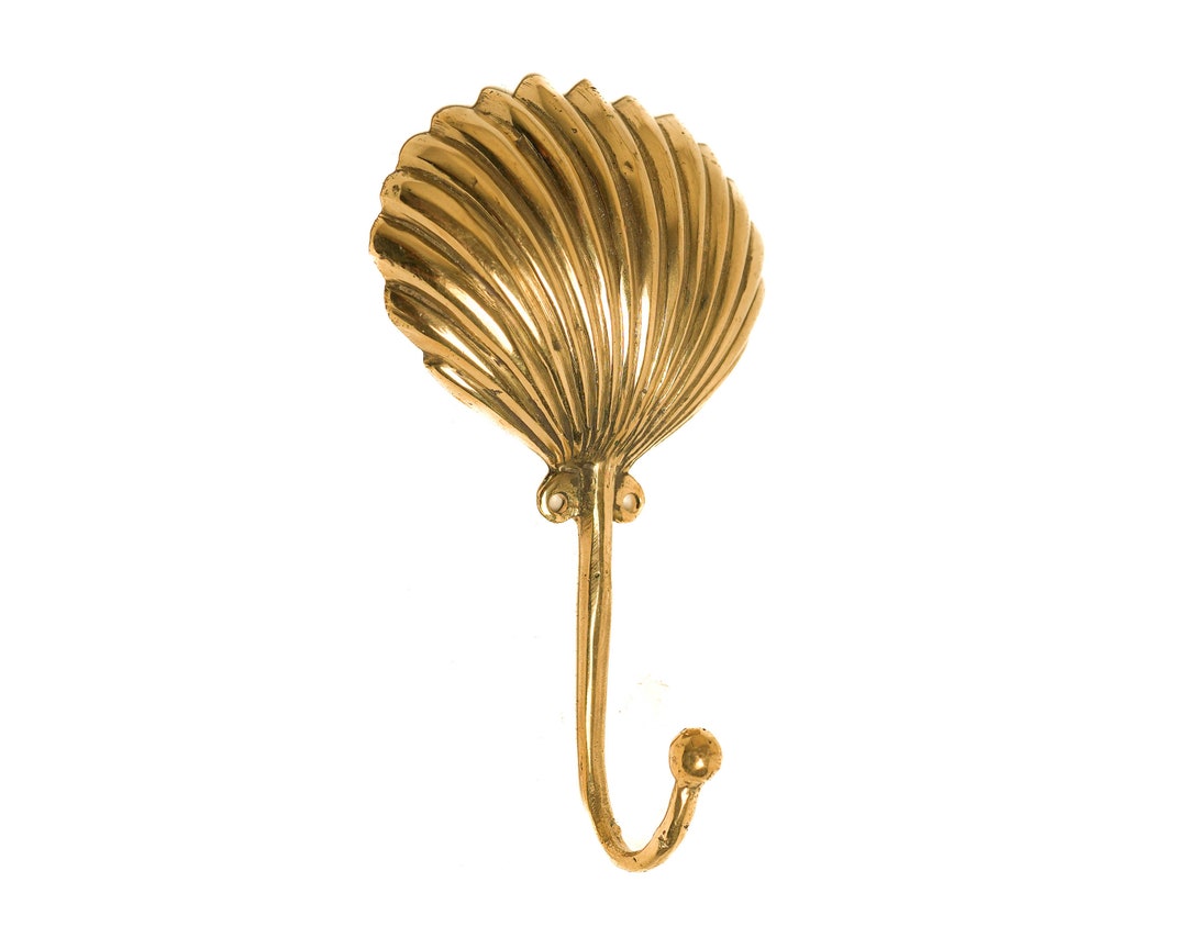 Brass Shell Hook, Coastal Decor, Cloth Hanger (6 Inch/15 Cm) - Etsy