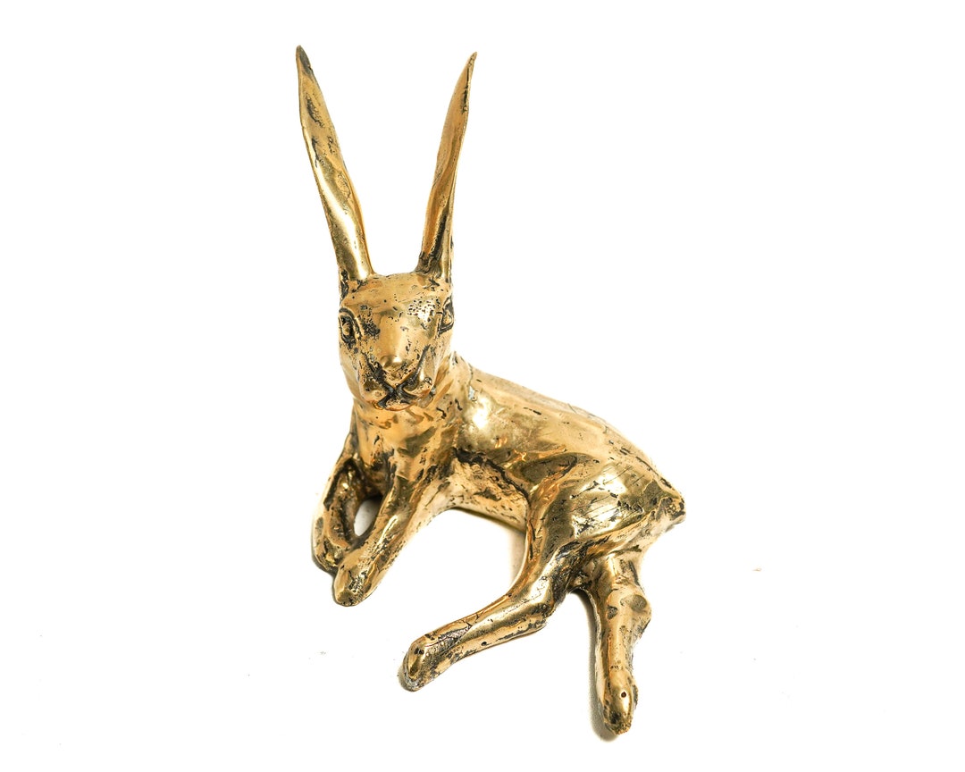 Rabbit Bronze Statue 5 Inch / 12 Cm, Rabbit Figurine, Housewarming ...