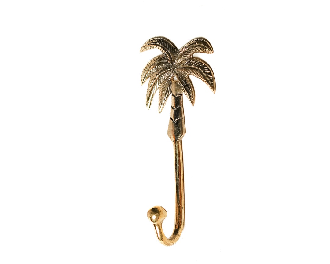 Solid Brass Palm Wall Hook, Tropical Decor (5.5 Inch) - Etsy
