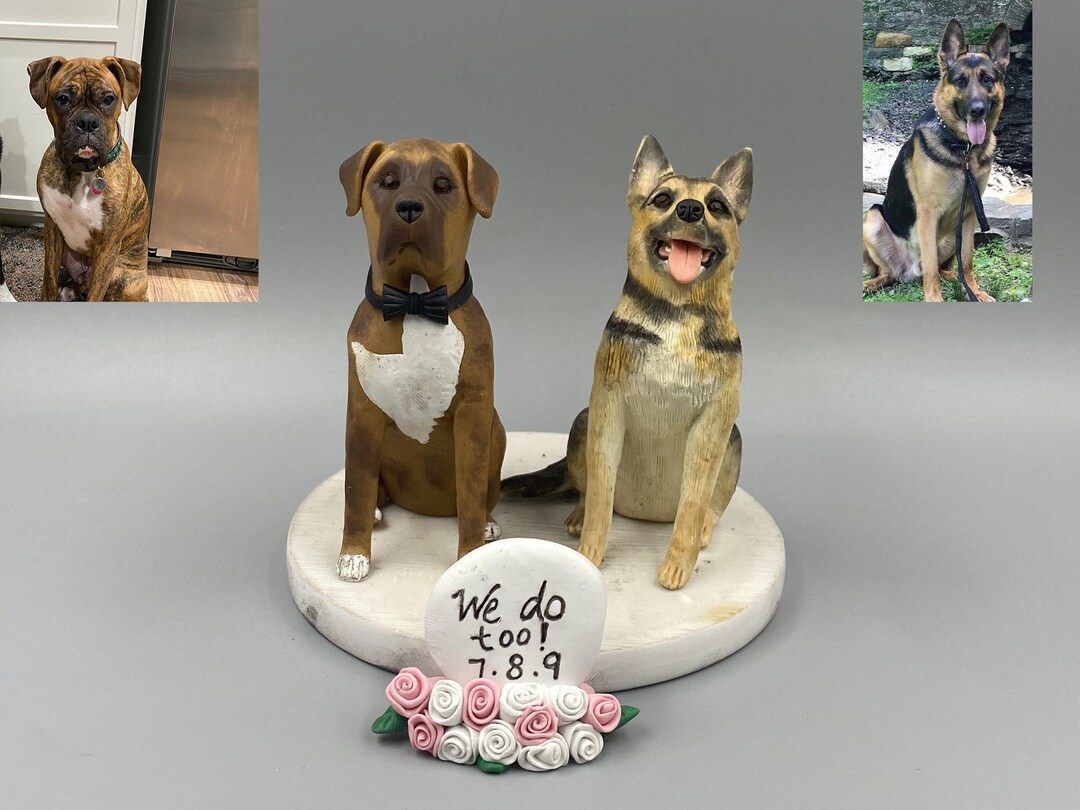 Topper de pastel de bodas de perro personalizado - Etsy México