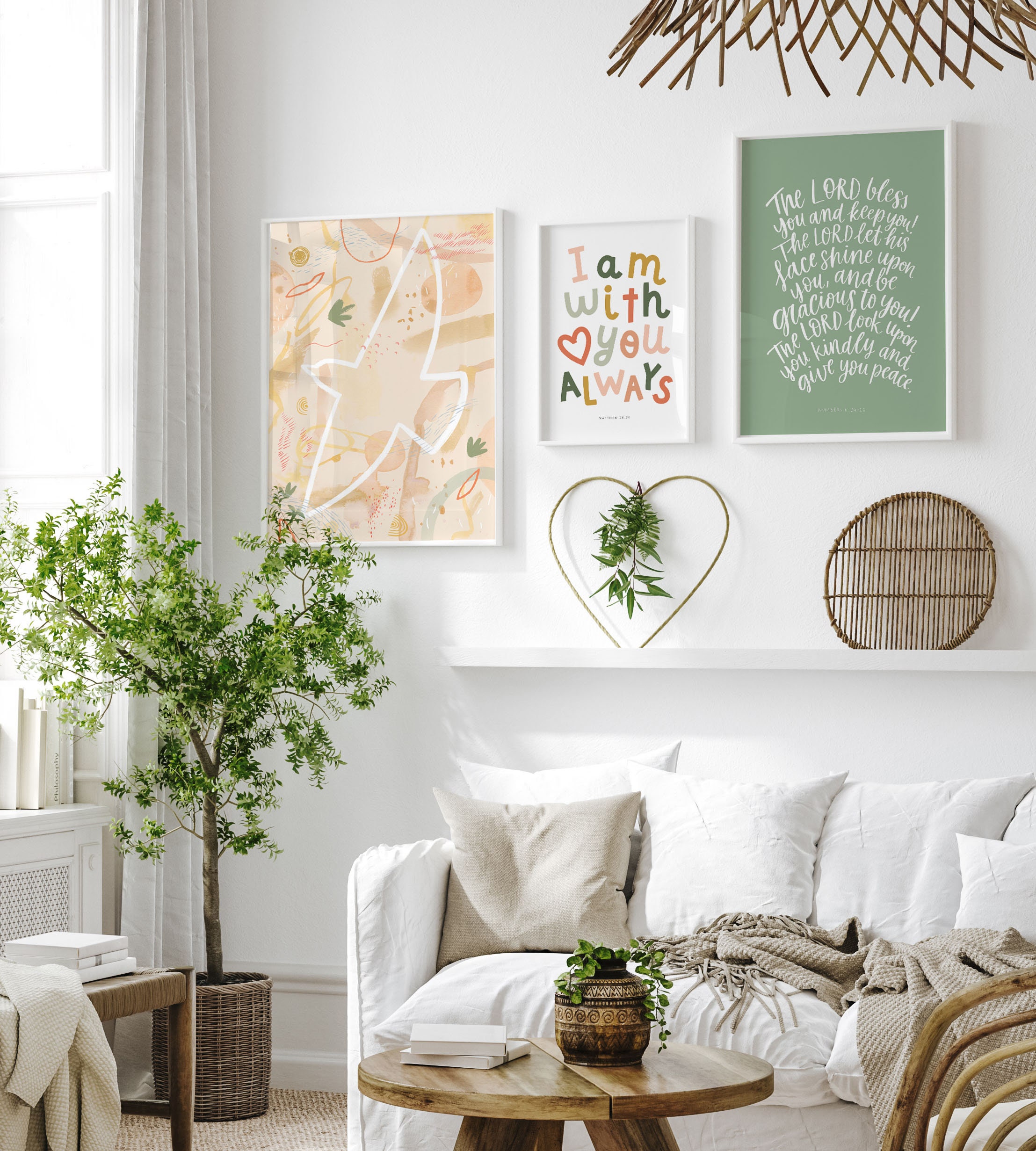 Set of 3 Christian Posters, Pastel Colors, Holy Spirit Poster, Blessing ...