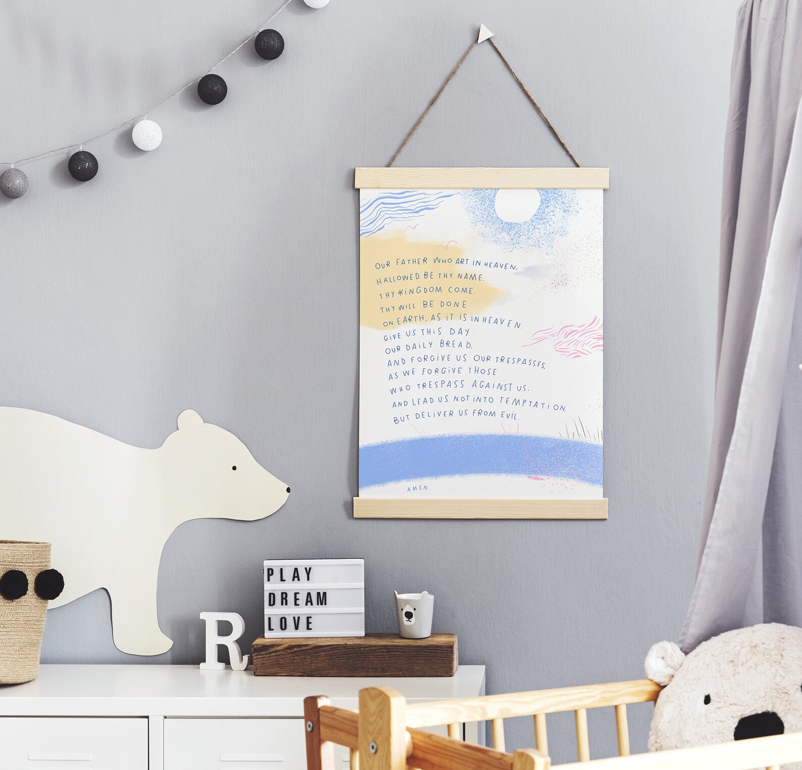 Kid's Prayer Printable, Set of 2 Poster Angel of God and the Lords ...