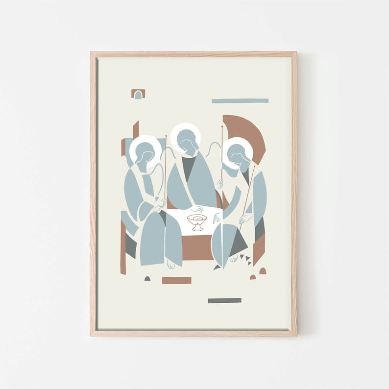 Holy Trinity Printable, Modern Rublow Icon, Modern Christian ...