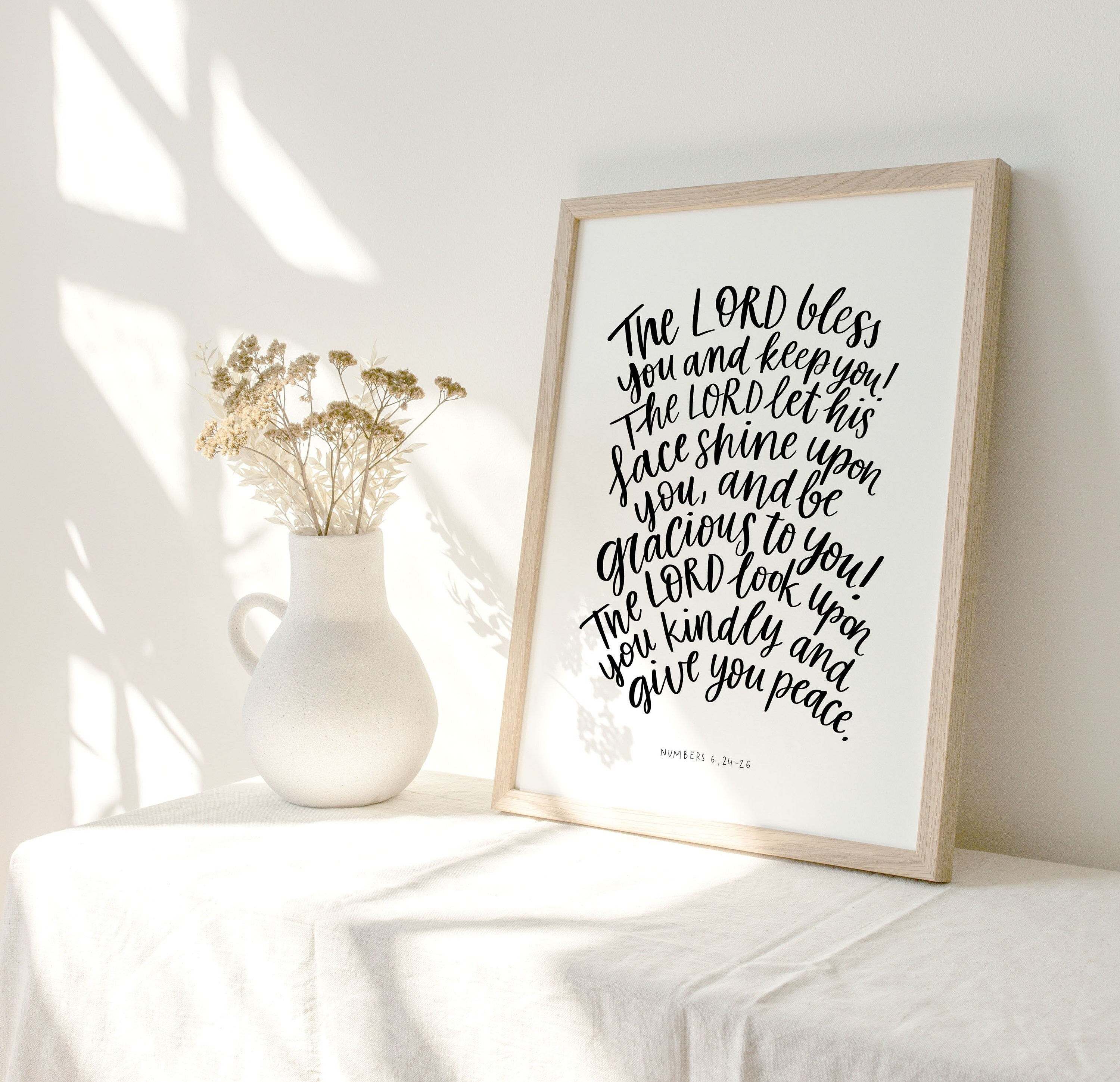 The Lord Bless You Printable, Hand Lettered Scripture, Numbers 6,24-26 ...