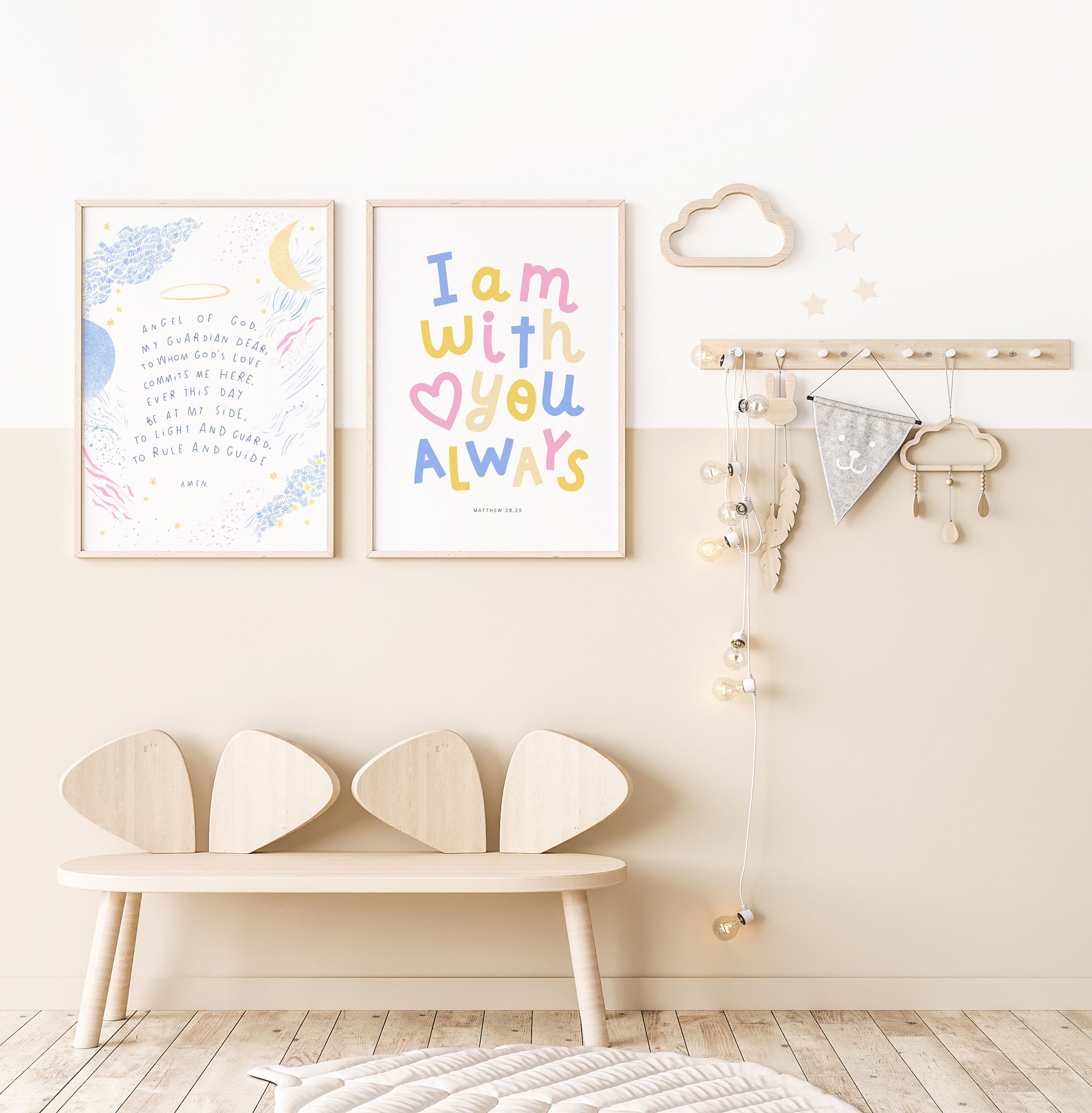 Kid's Prayer Printable, Set of 3 Poster Nursery, Angel of God, the ...