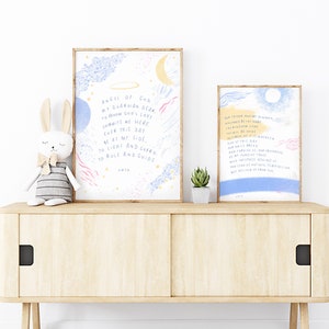 Kid's Prayer Printable, Set of 3 Poster Nursery, Angel of God, the ...