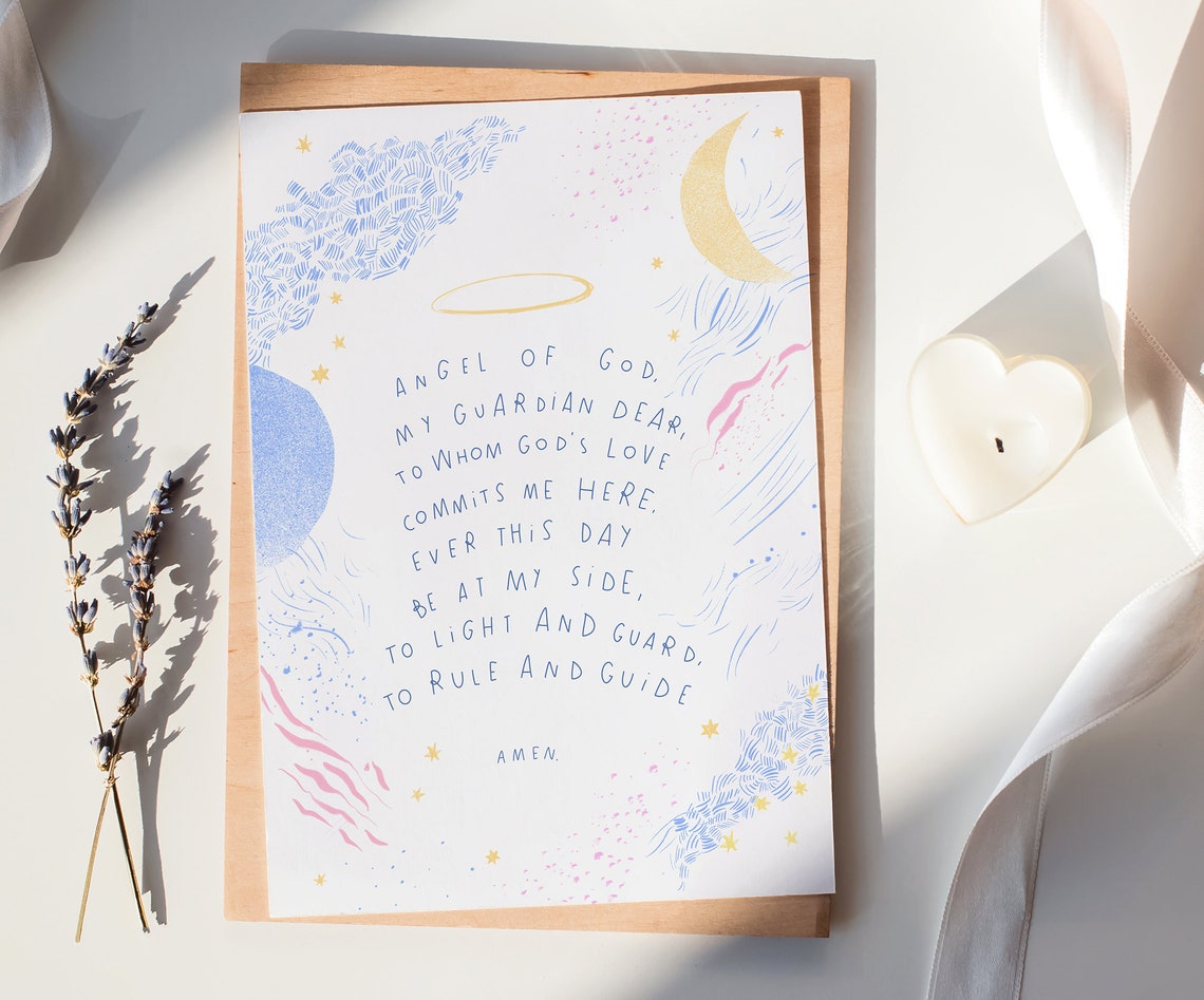 Angel of God Prayer Printable, Guardian Angel to Nursery, INSTANT ...