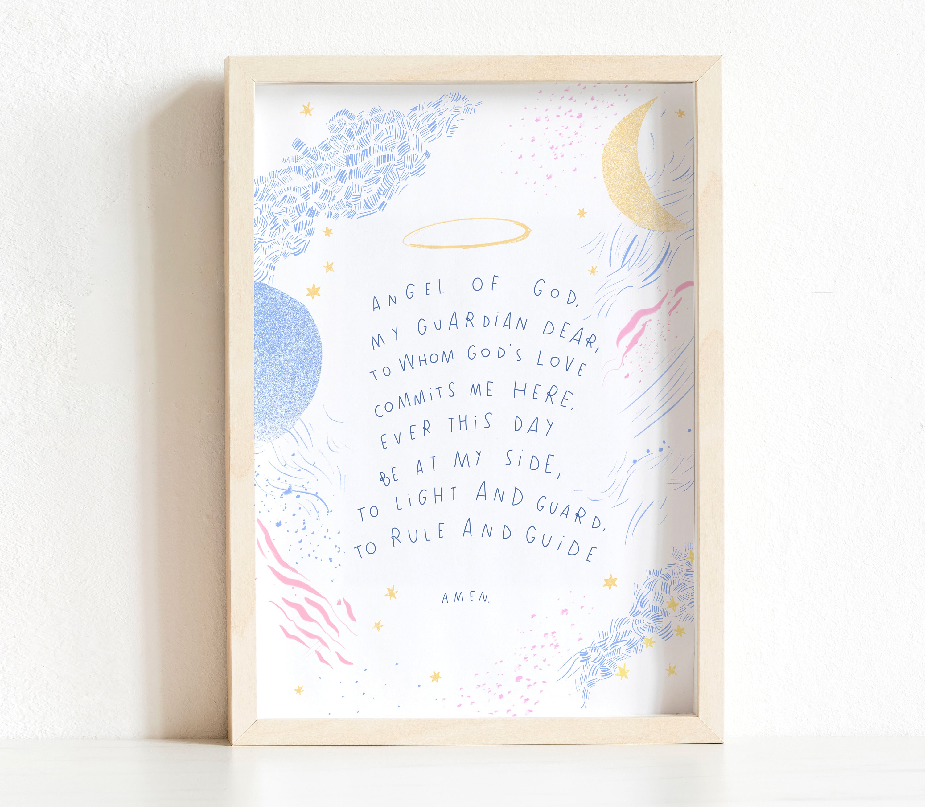 Angel of God Prayer Printable, Guardian Angel to Nursery, INSTANT ...