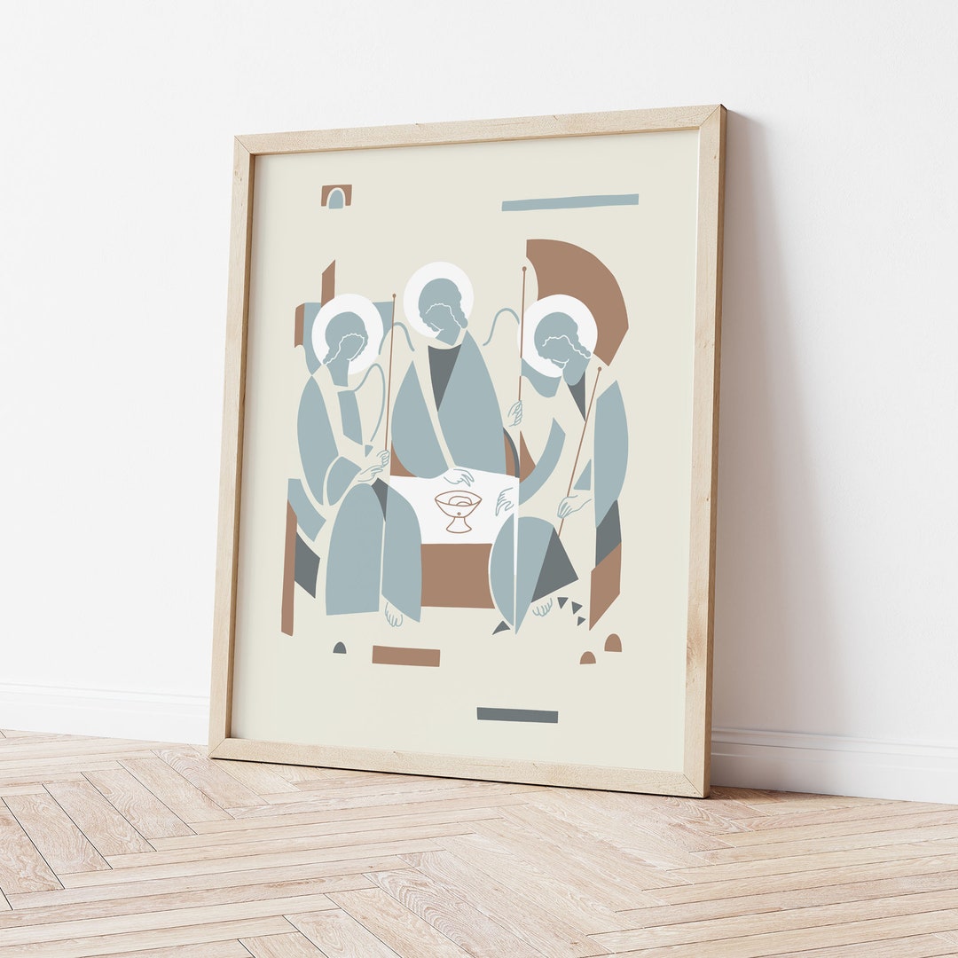 Holy Trinity Printable, Modern Rublow Icon, Modern Christian ...