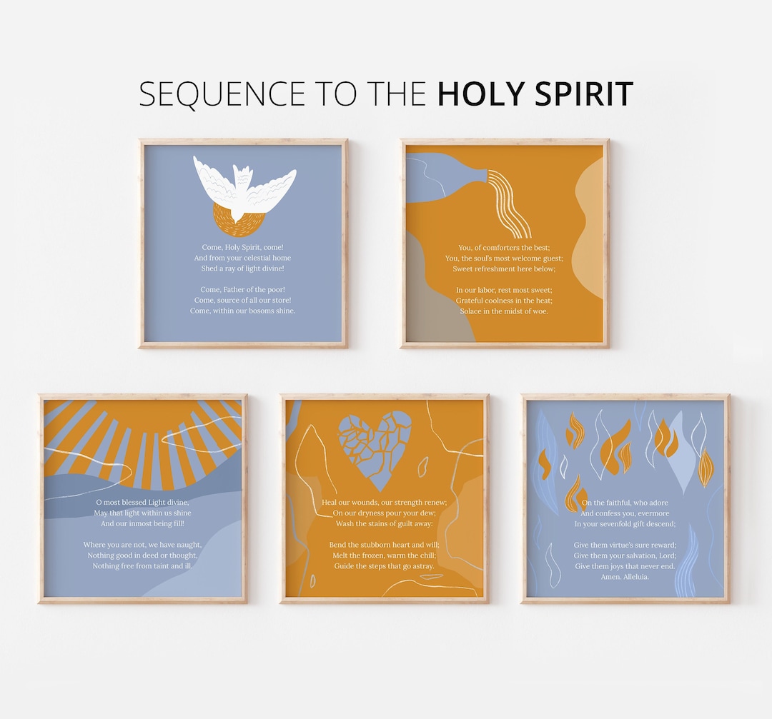 The Holy Spirit Prayer Printable, Sequence to the Holy Spirit, Set of 5 ...