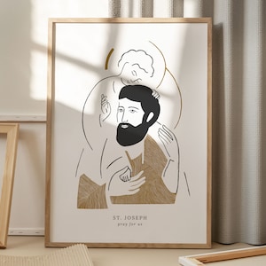 Saint Joseph Portrait Printable, INSTANT DOWNLOAD, Wall Art Icon ...