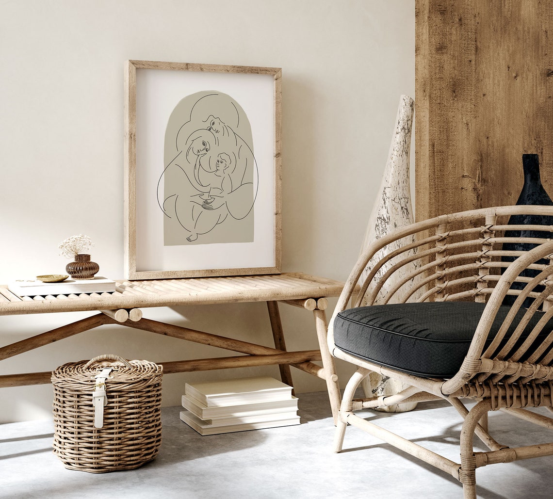 Set of 3 Modern Christian Posters, Warm Colour, Holy Family ...