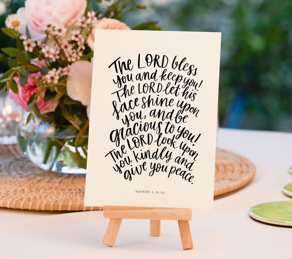 The Lord Bless You Printable Hand Lettered Scripture Numbers - Etsy