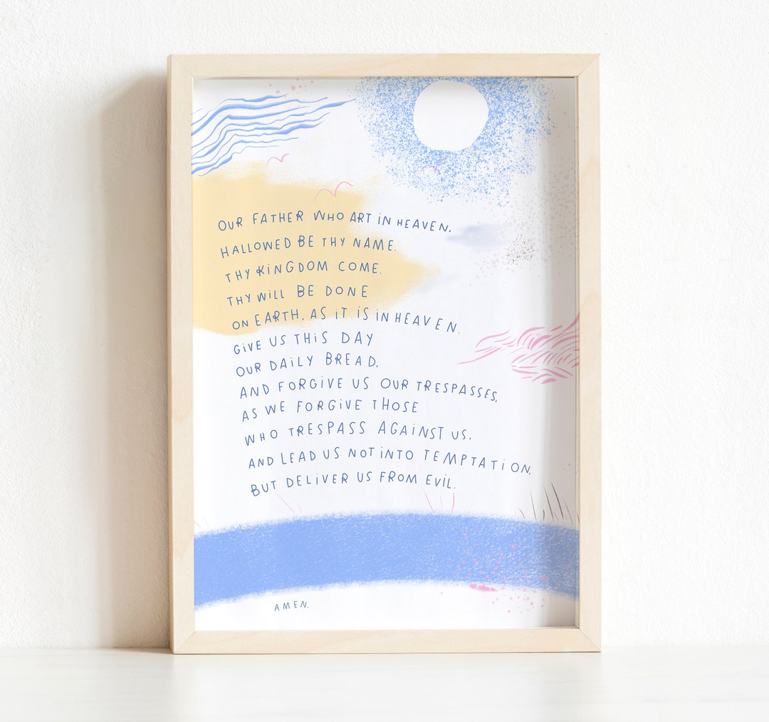 Our Father Printable, the Lords Prayer to Print, Unique Baptism Gift ...