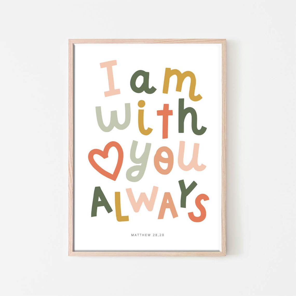 Matthew 28,20 Printable, INSTANT DOWNLOAD, Bible Verse, Christian ...